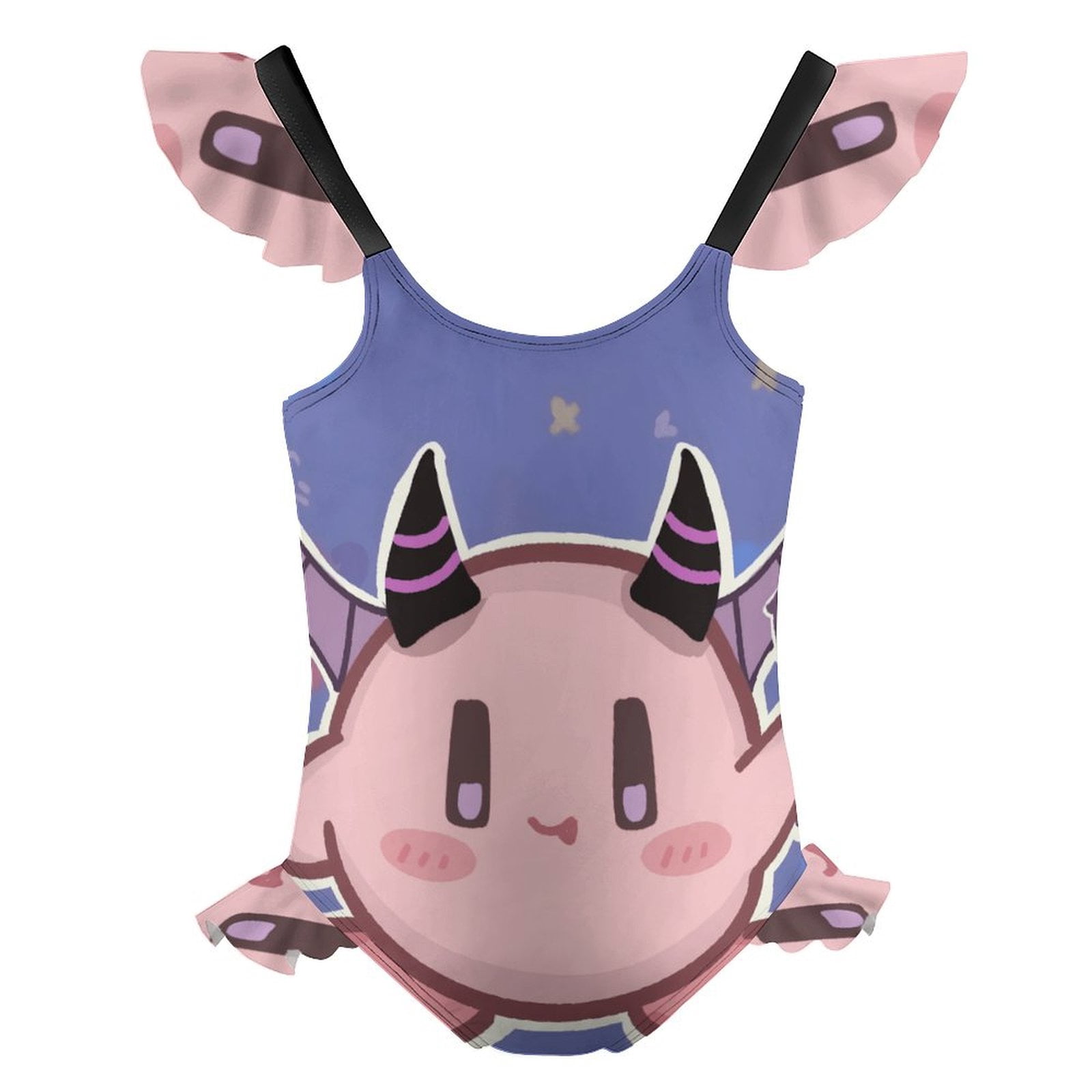 Kirby swimsuit for Girl Cute Teen Girls One Piece Ruffle Trim Bathing ...