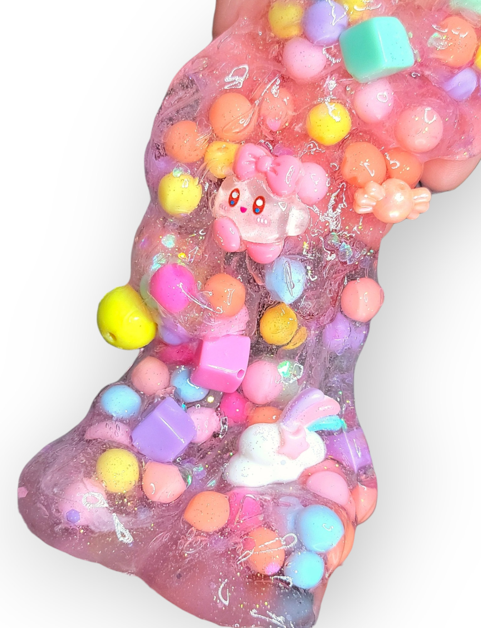 Kirby's Candyland Handmade Non-Scented Clear Slime 10oz – Stretchy ...