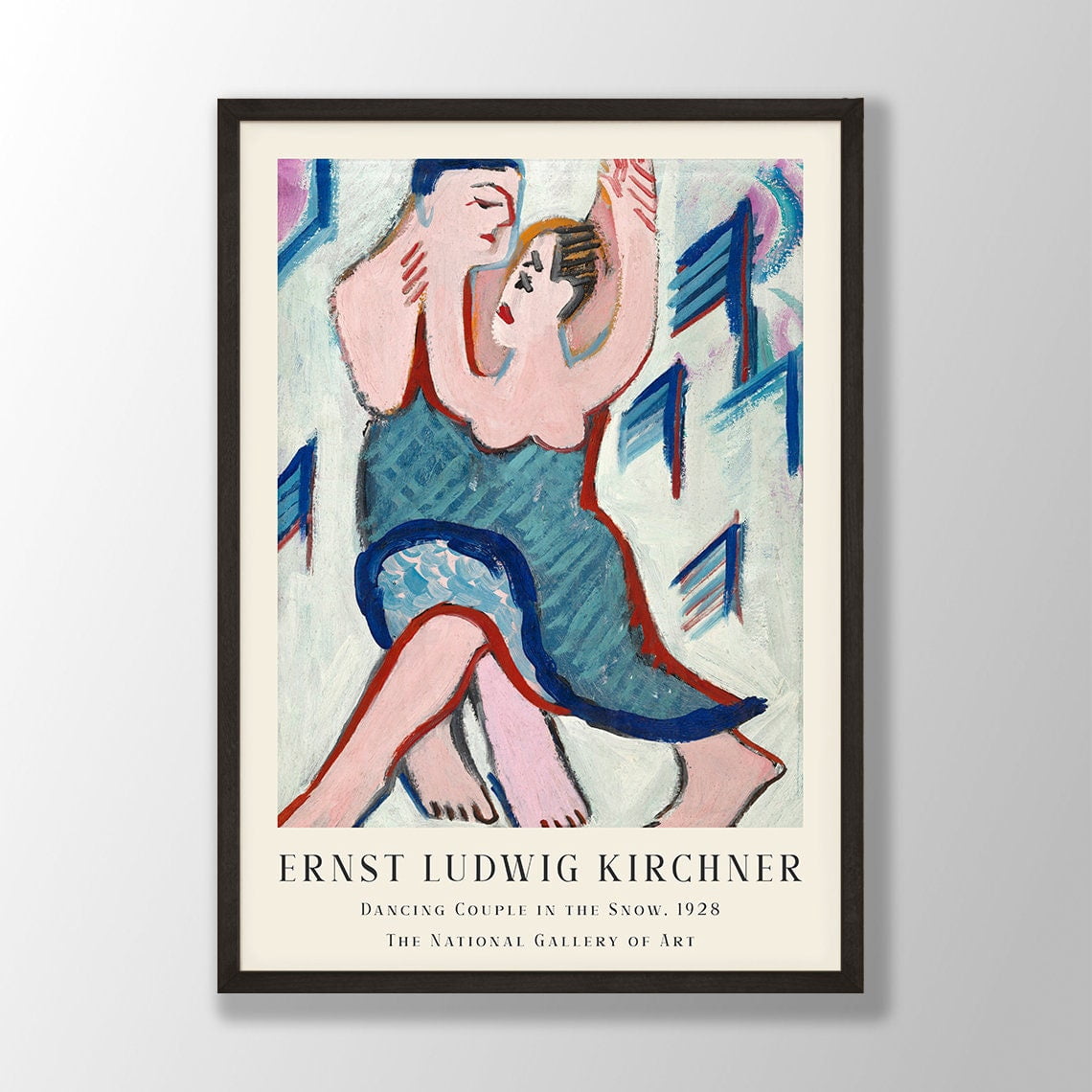 Kirchner Expressionist Dancing Couple In Snow Wall Art Print, Living ...