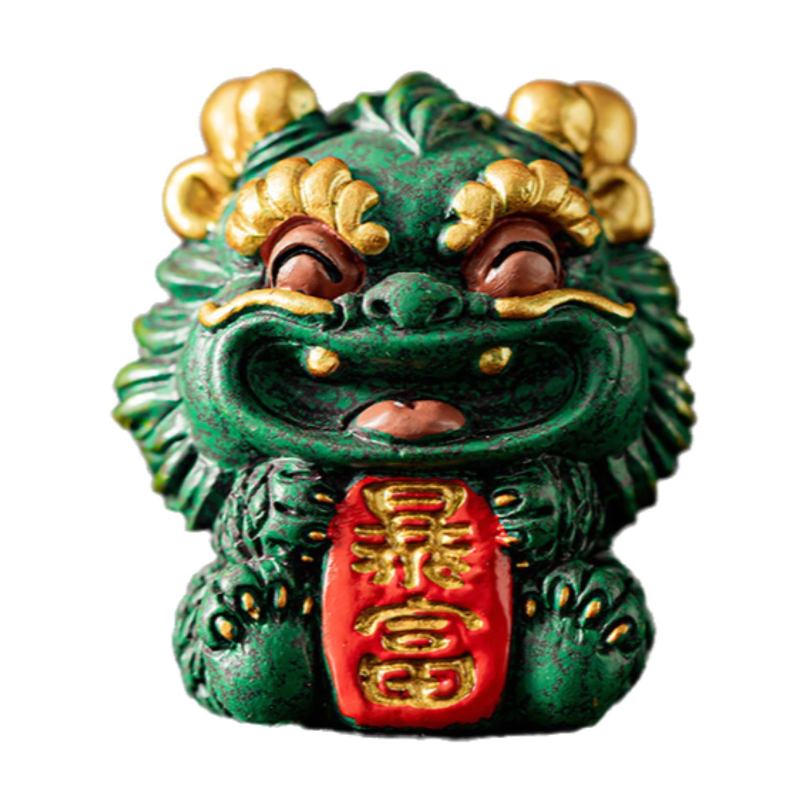 Kirin Statue Feng Shui Decor Ornament Miniature Figurine for Desktop ...