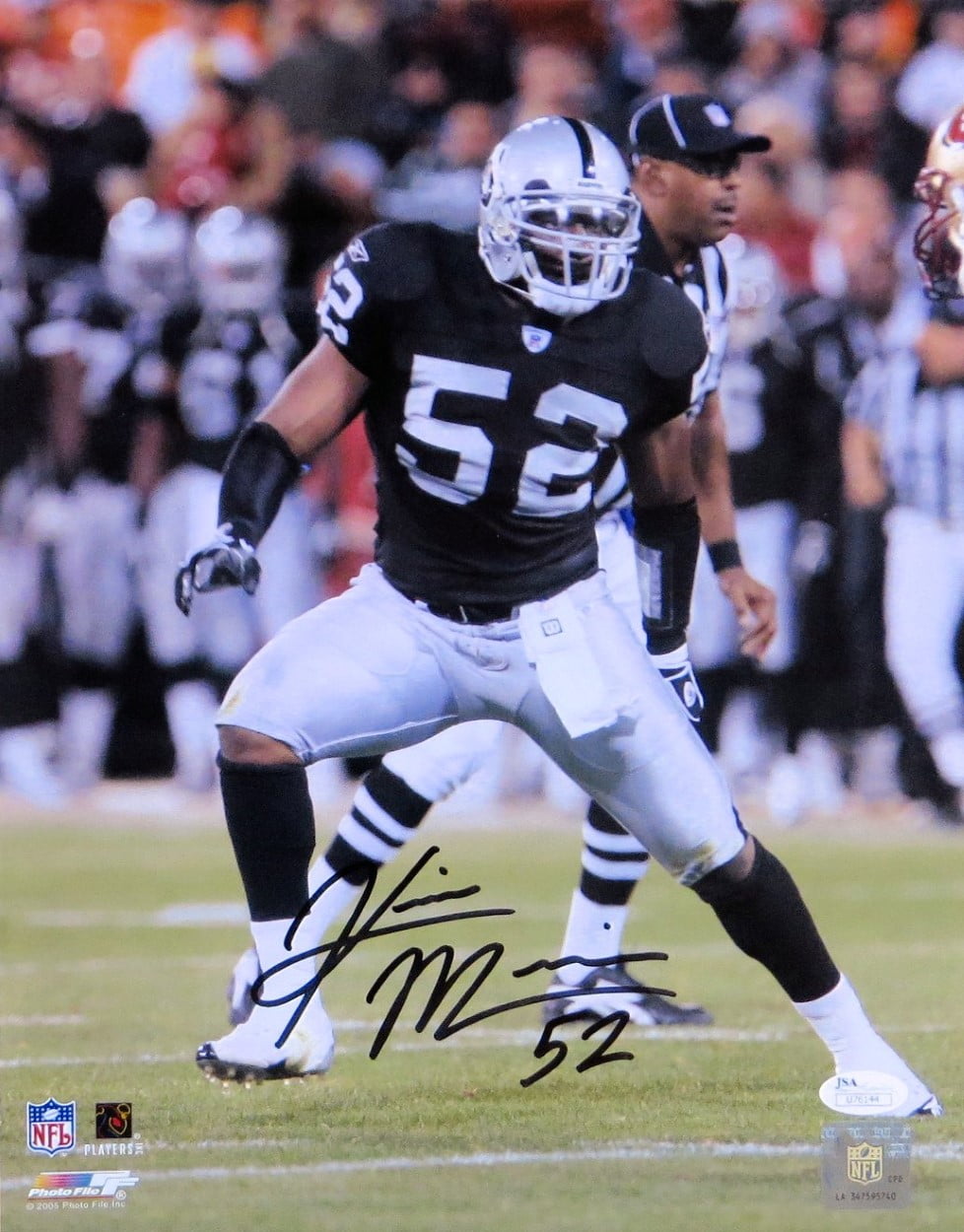 Kirk Morrison Signed Autographed 11X14 Photo Oakland Raiders Action JSA ...