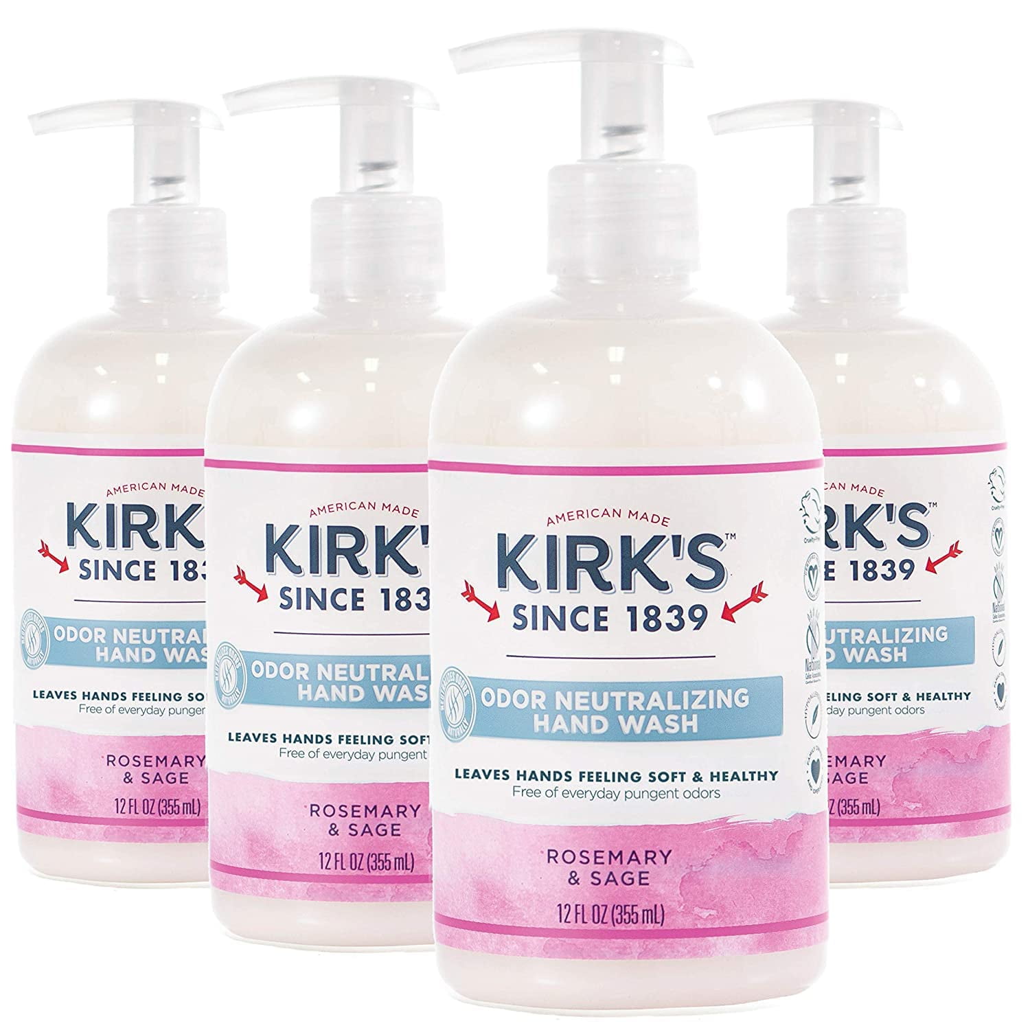 Kirk's Odor-Neutralizing Clean Hand Soap Castile Liquid Soap Pump ...