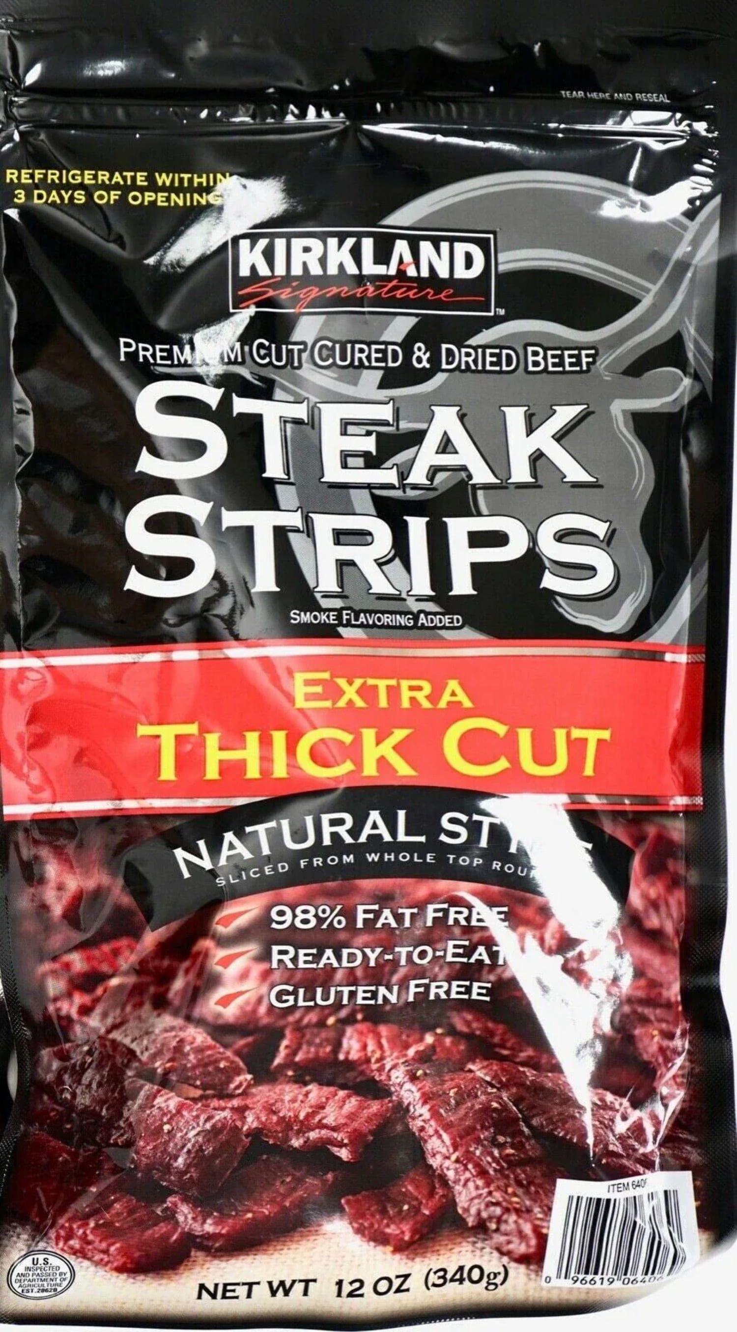 Kirkland Premium Cut Steak Strips Dried Beef Jerky Extra Thick ...