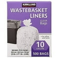 "Kirkland Signature 10 Gallon Wastebasket Liners, 500 Clear Trash Bags ...
