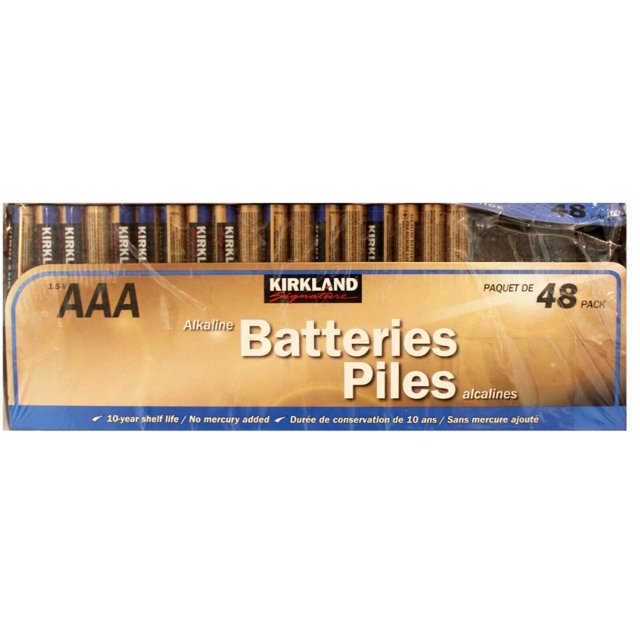 Kirkland Signature 176073 Alkaline AAA Batteries - 48 Pieces - Walmart.com