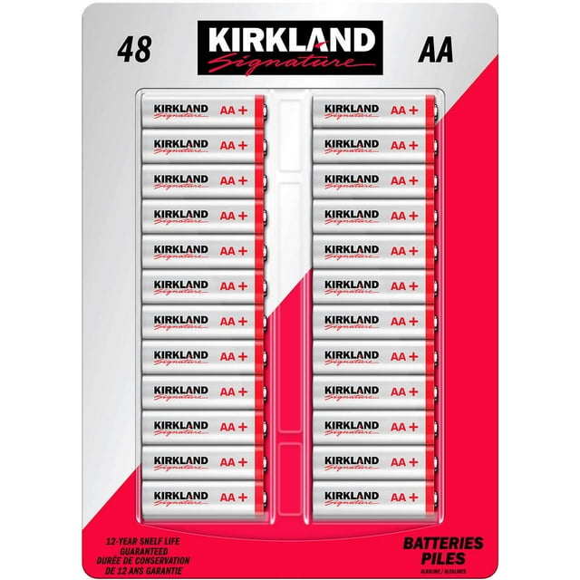 Kirkland Signature Alkaline AA Plus Batteries, 48 Count - Walmart.com