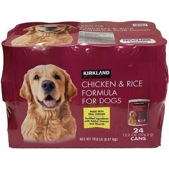 KIRKLAND Chicken & Rice Formula Dog Food, 13.2-Ounce Cans, 24 Count ...