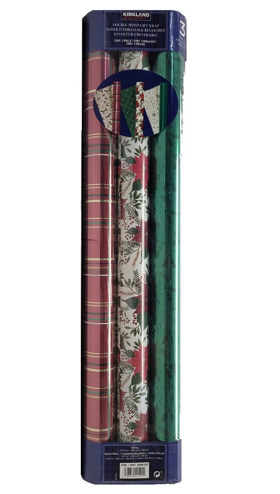 Kirkland Signature Christmas Gift Wrap Wrapping Paper Double Sided 3 ...