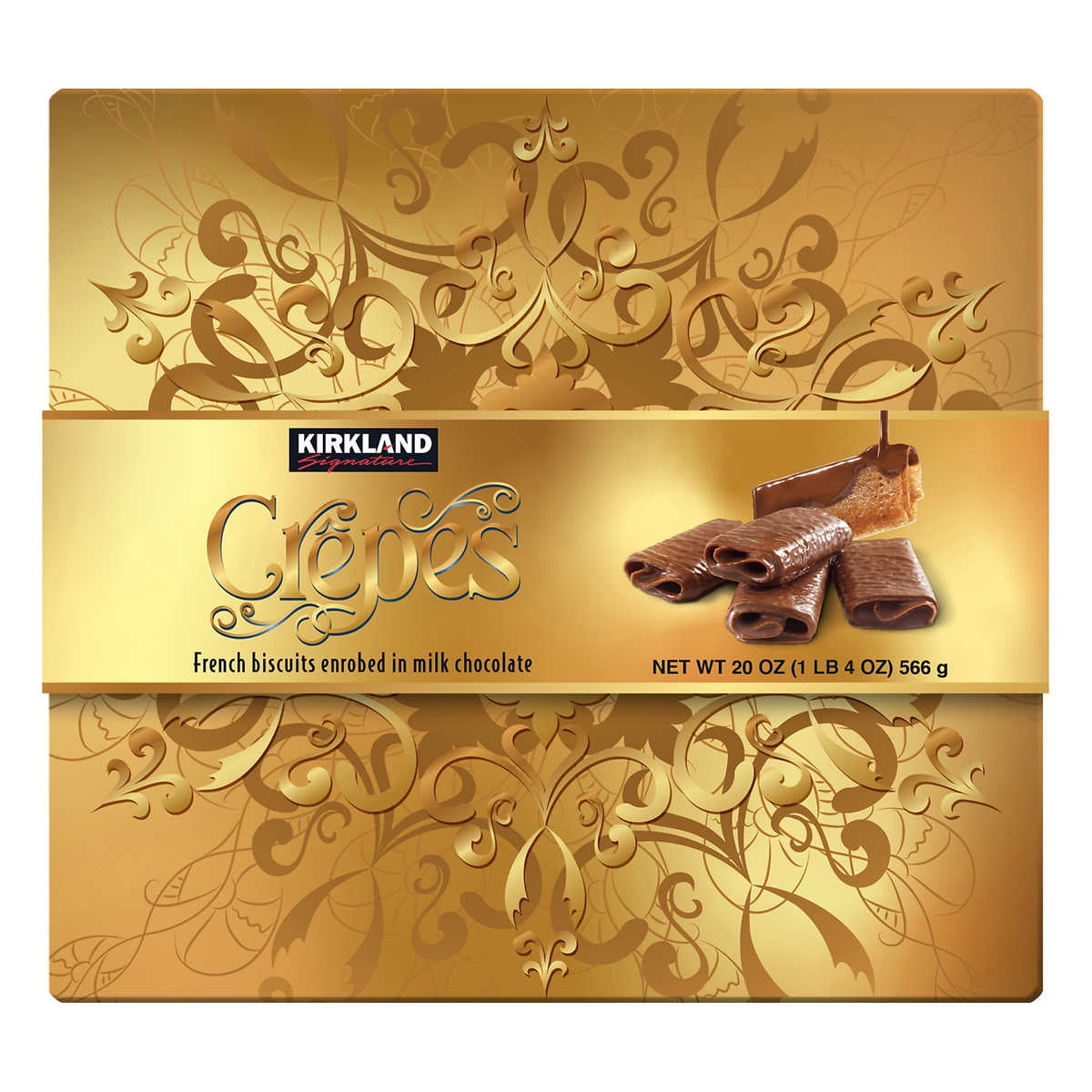 Kirkland Signature Belgian Crepes French Biscuits in Milk Chocolate, 20 ...