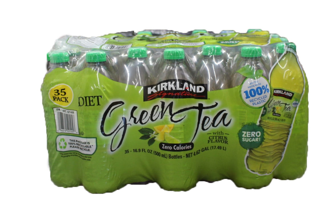 KIRKLAND Diet Green Tea with Citrus Flavor, Low Calorie, 16.9 fl oz, 34 ...