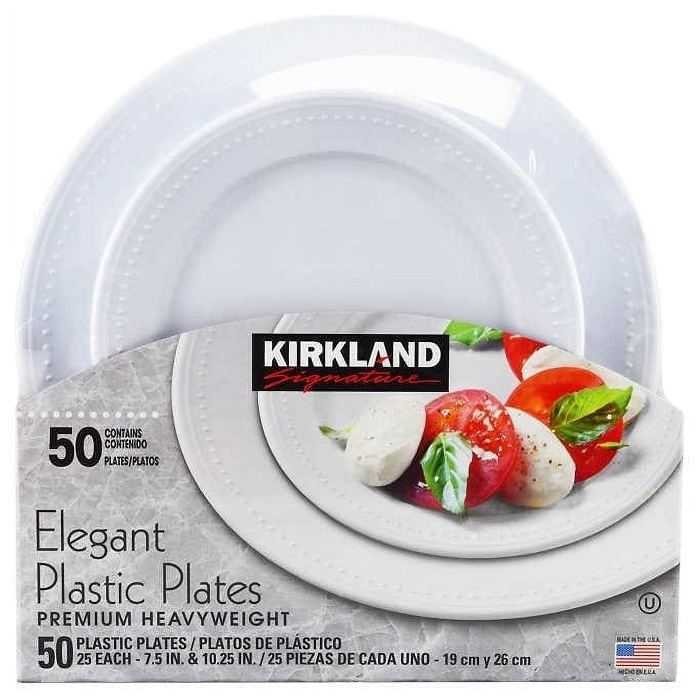 Kirkland Signature Elegant Plastic Plates, 50 Count - Walmart.com