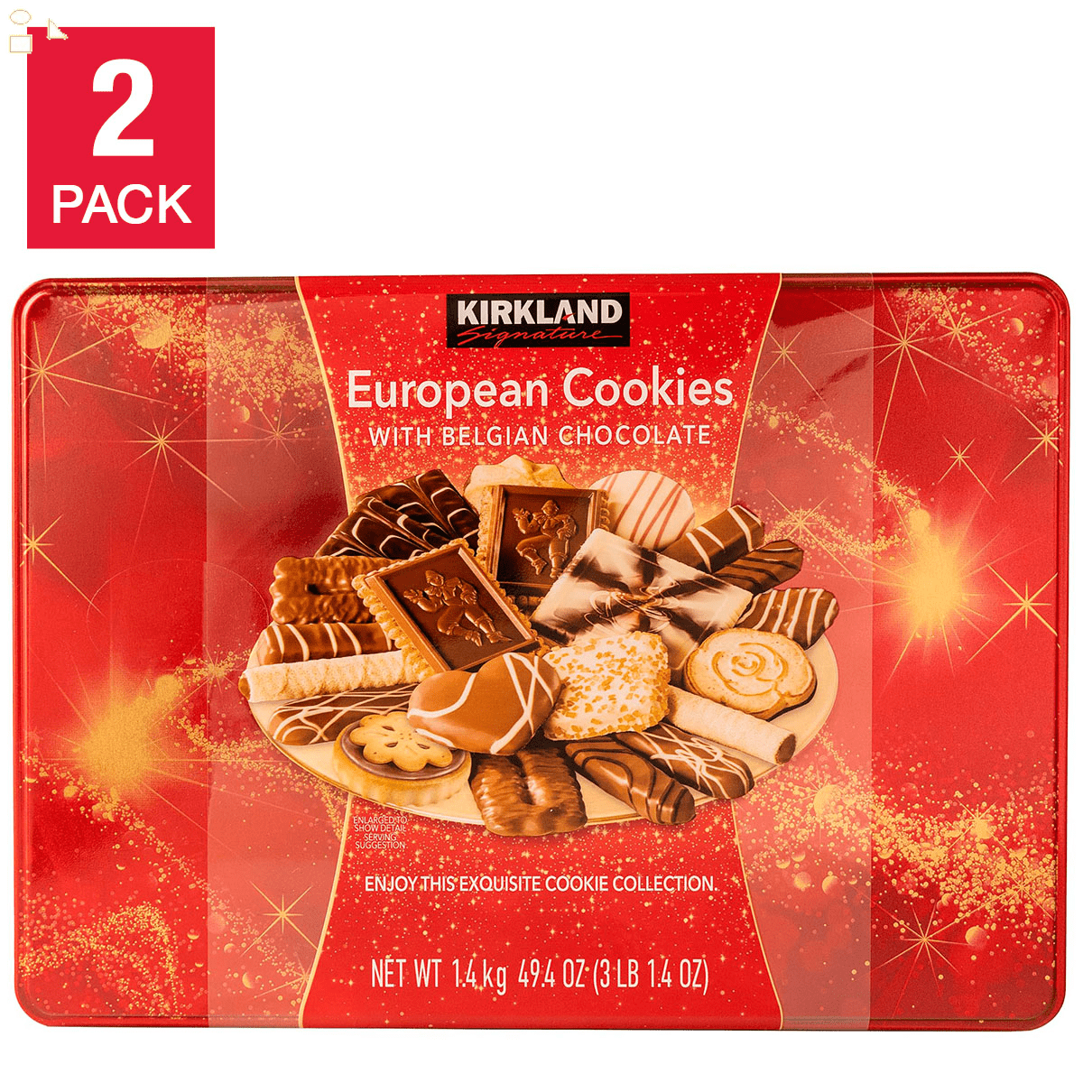 Kirkland Signature European Cookies with Belgian Chocolate 49.4 Oz 2 ...