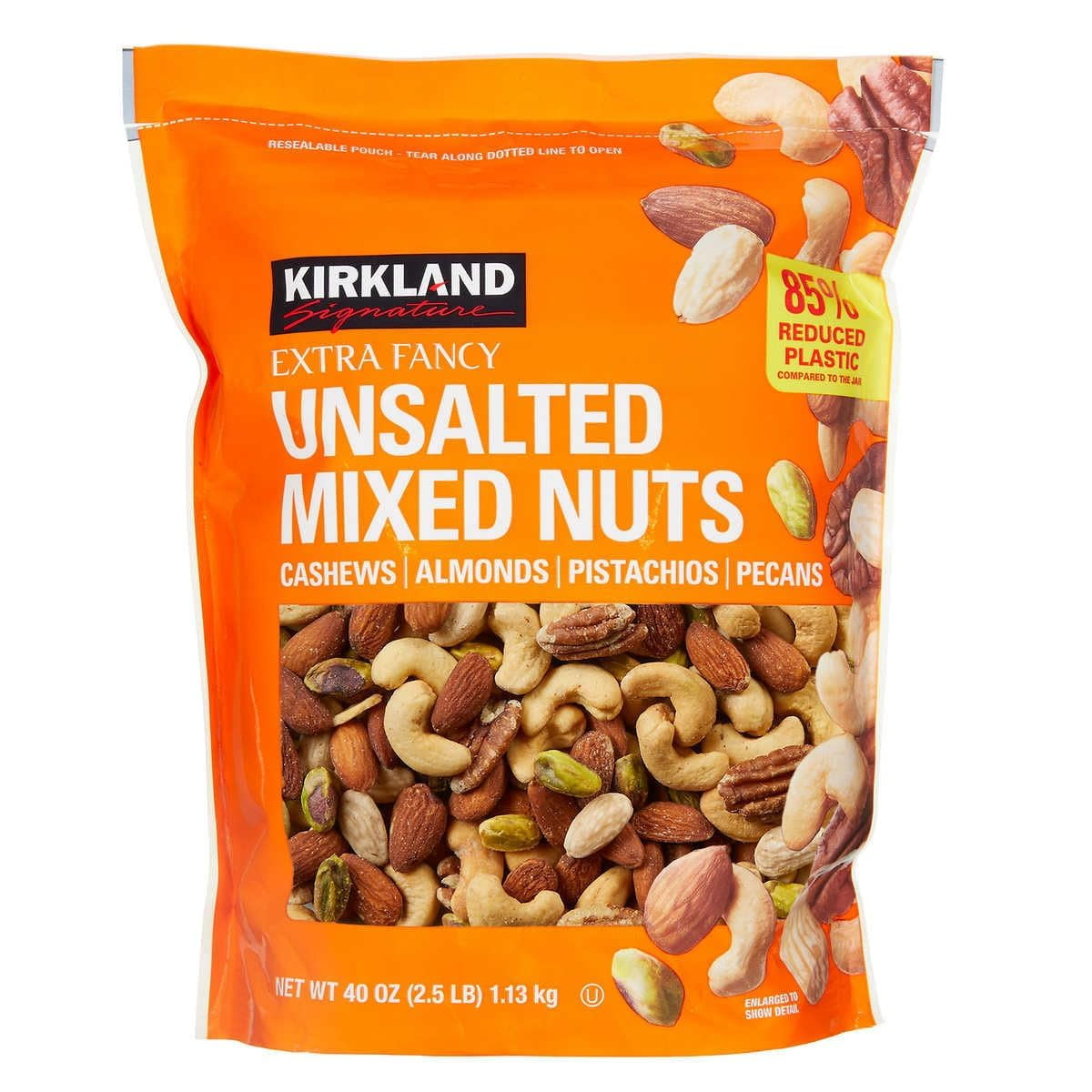 Kirkland Signature Extra Fancy Mixed Nuts unsalted, 39.85 Ounce ...