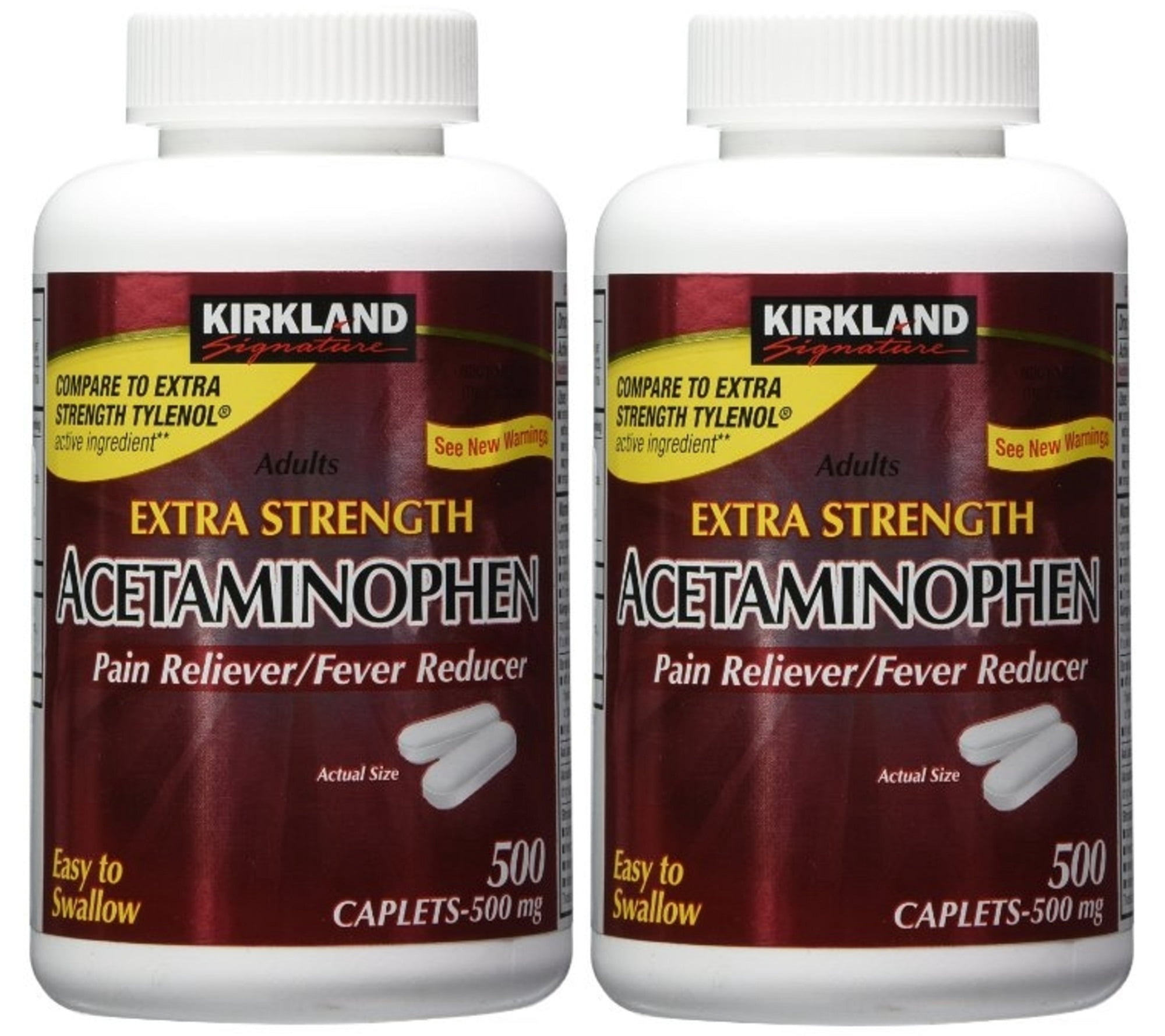 Kirkland Signature Acetaminophen 500 Caplets - 2 Pack - Walmart ...