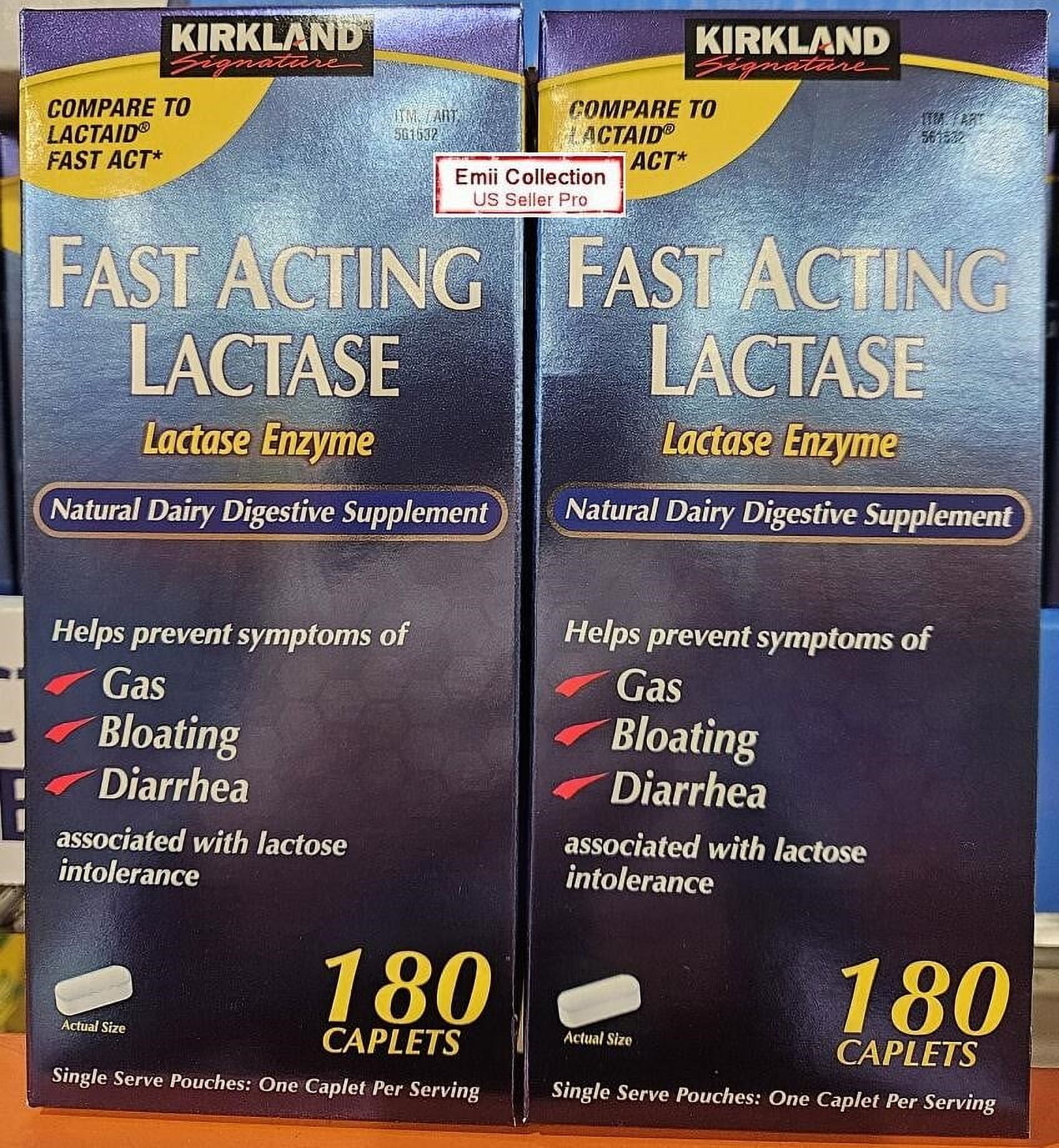 Kirkland Signature Fast Acting Lactase Enzyme Natural Dairy Digestive ...