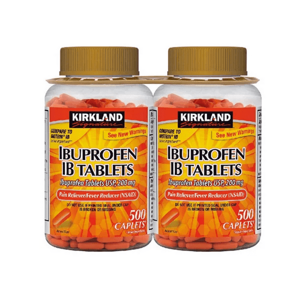 Kirkland Signature Ibuprofen ib 200 mg 500 Tablets - 2 Pack - Walmart ...
