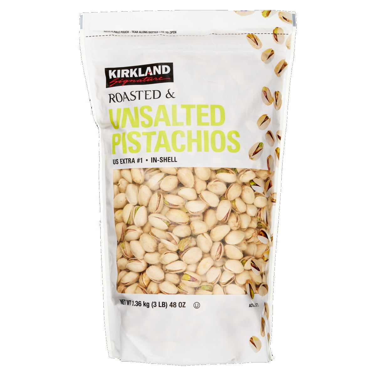 Kirkland Signature In-Shell Pistachios, Roasted and Unsalted, 3 Pounds ...