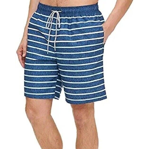 Kirkland Signature Men's Mesh Lined Swim Short Trunk (Blue Varsity ...