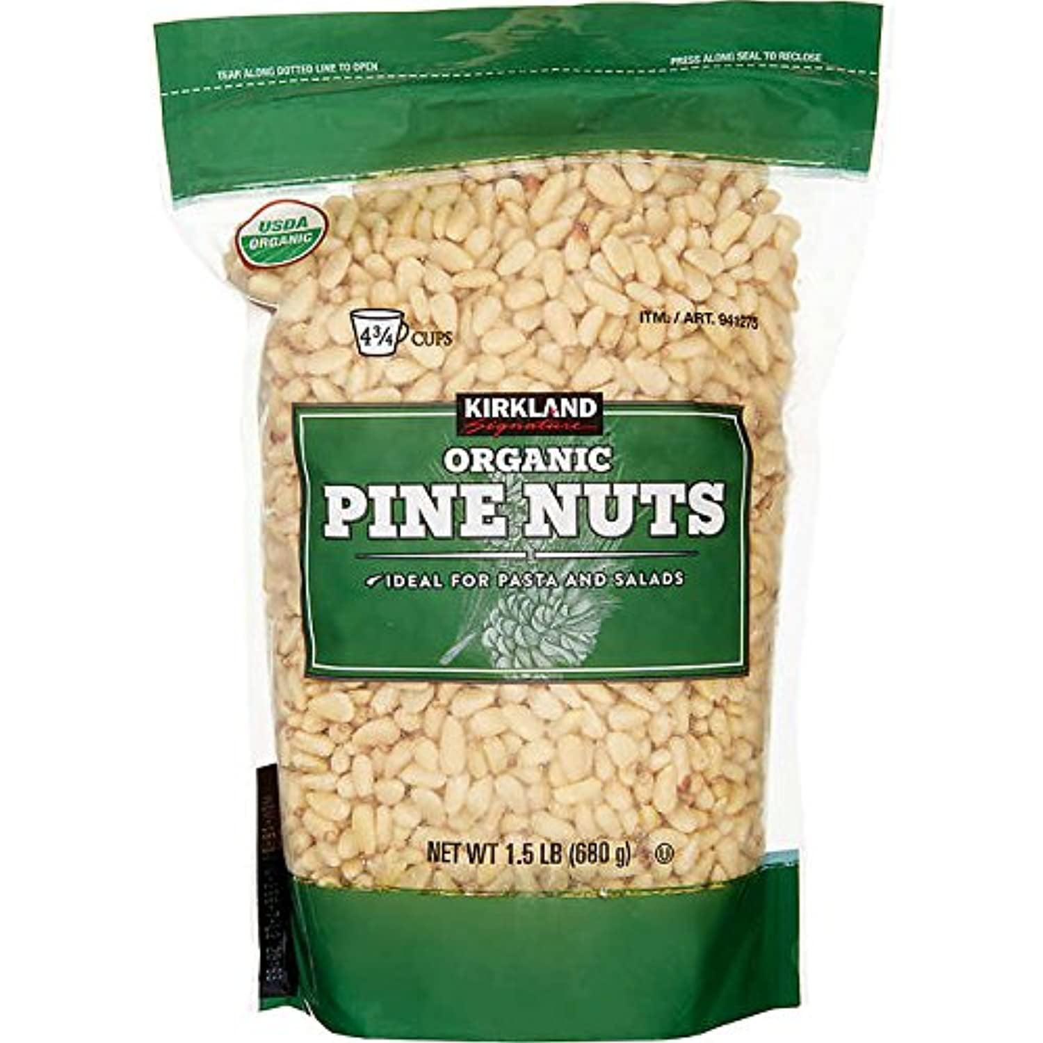 Kirkland Signature Organic Pine Nuts, Healthy Snack, Resealable Bag - 1 ...