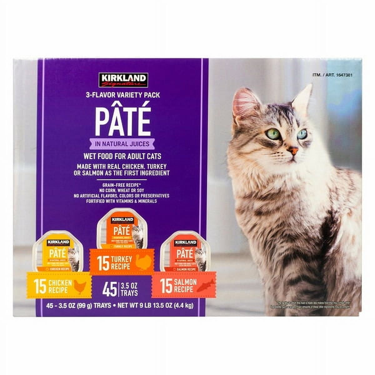 Kirkland Signature Pate Cat Food Variety Pack, 3.5 oz, 45-count ...