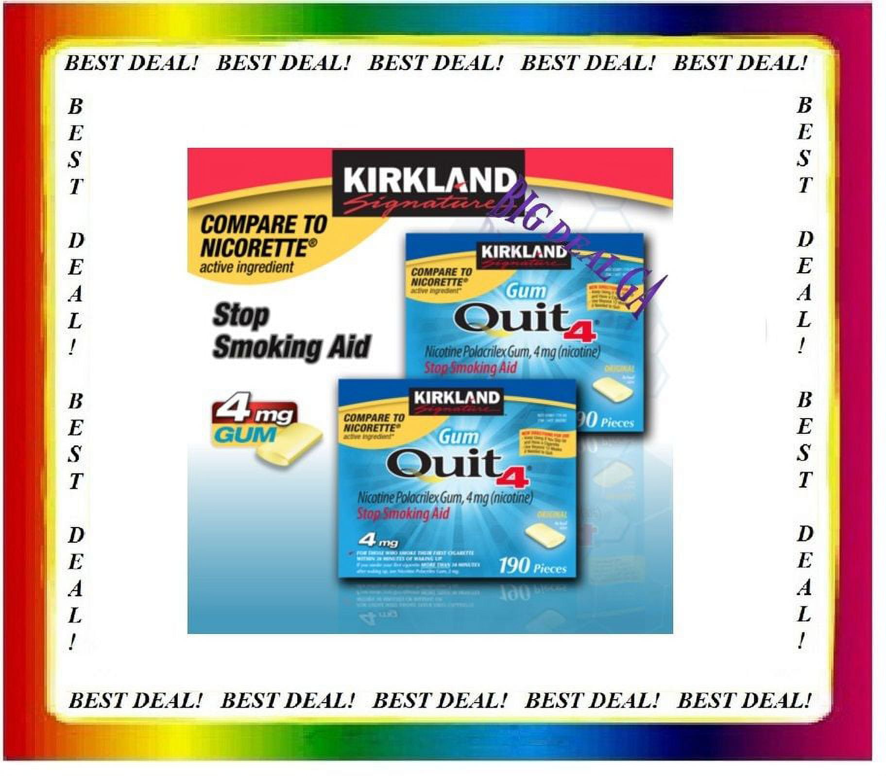 Kirkland Signature Quit Gum 4 mg., 380 Pieces - Walmart Business Supplies