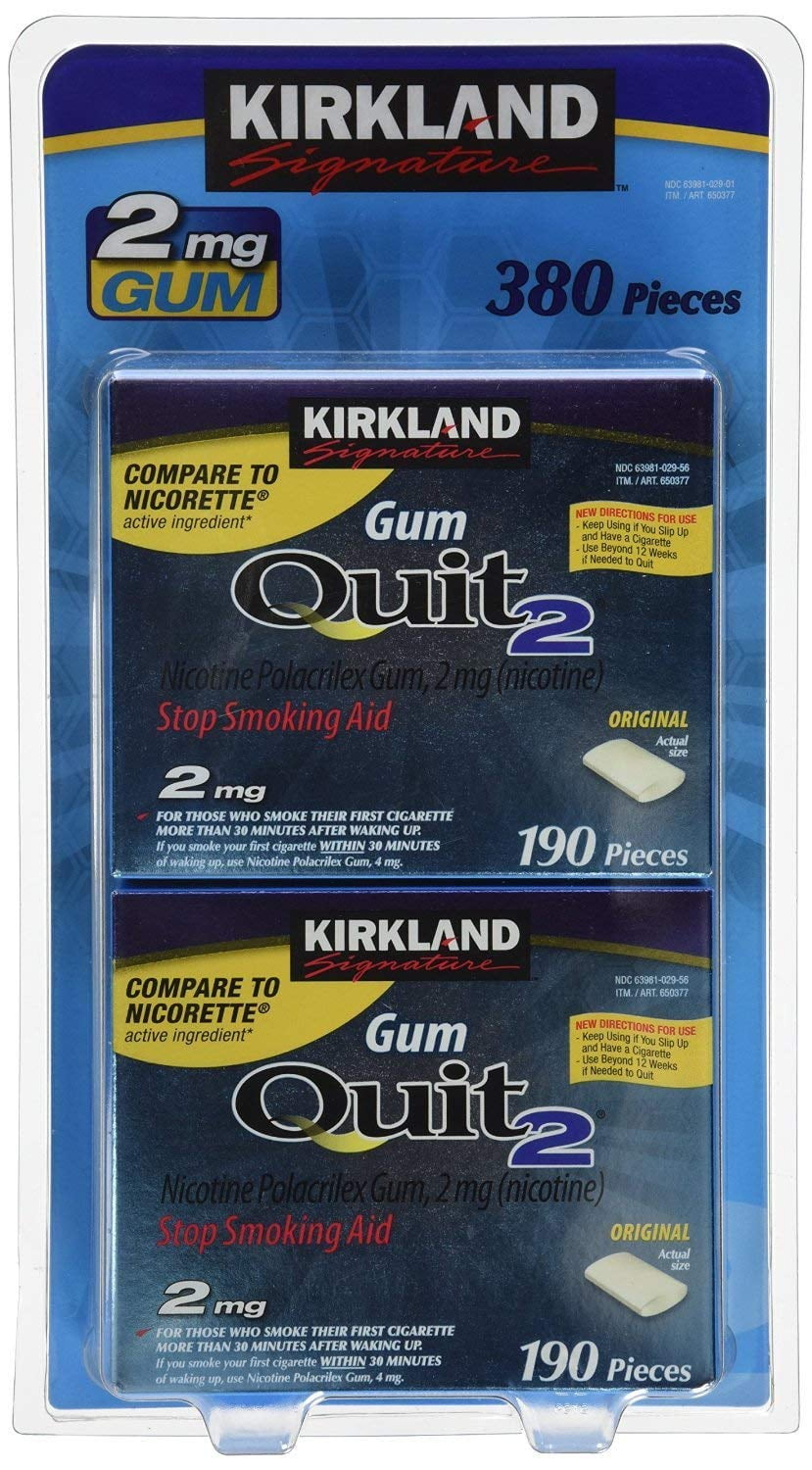 Kirkland Signature Quit Smoke Gum 2 mg (380 Count) - Walmart.com