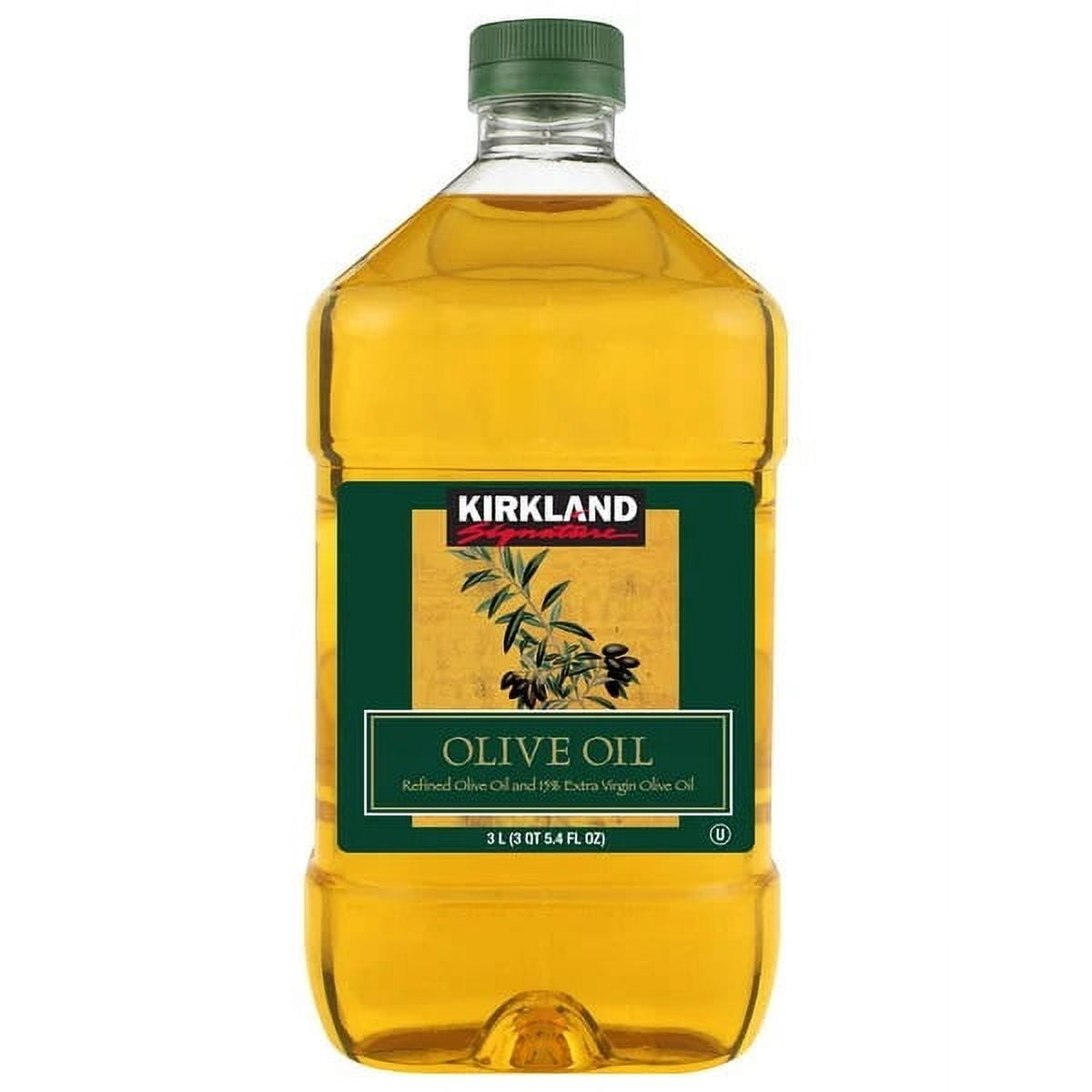 KIRKLAND Signature Refined Olive Oil, 15% Extra Virgin, Cooking Oil, 3 ...