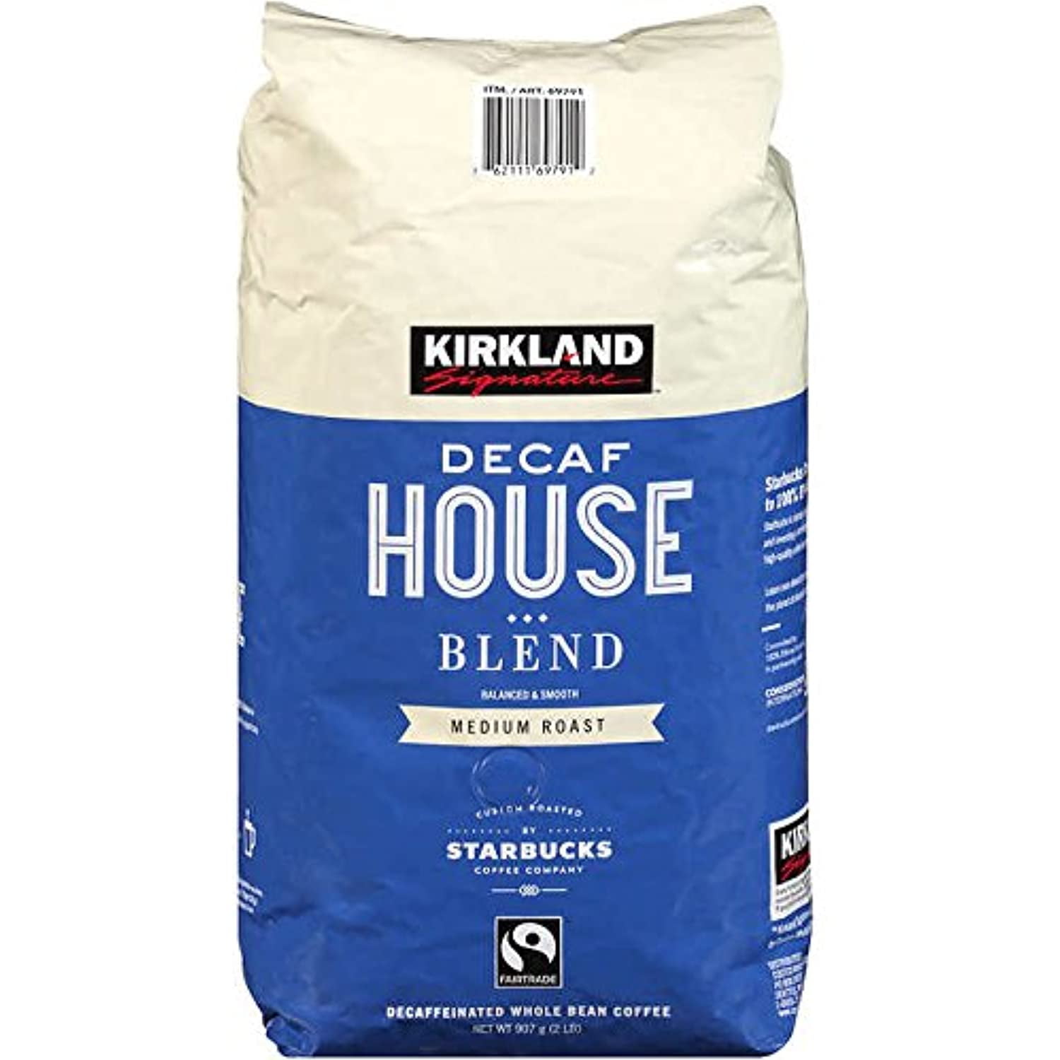 Kirkland Signature - Roasted By Starbucks ~ Decaf House Blend Coffee 2 Lb. (Pack Of 2) Total 4 ...