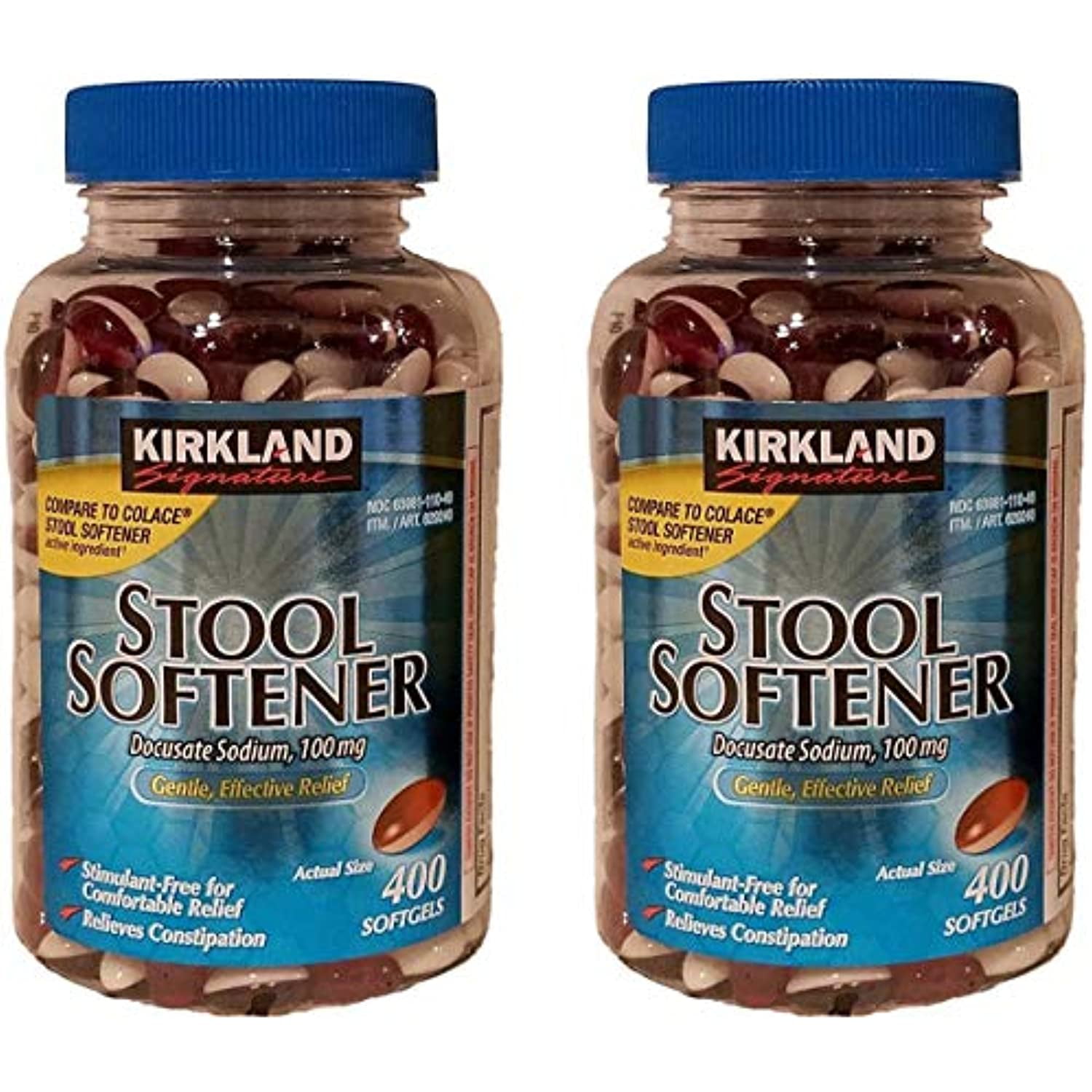 Kirkland Signature Stool Softener 100 mg., 400 Softgels (2 Pack ...