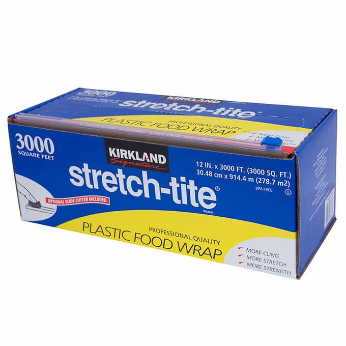 Kirkland Signature Stretch-Tite 12" X 3000' Premium Plastic Food Wrap ...