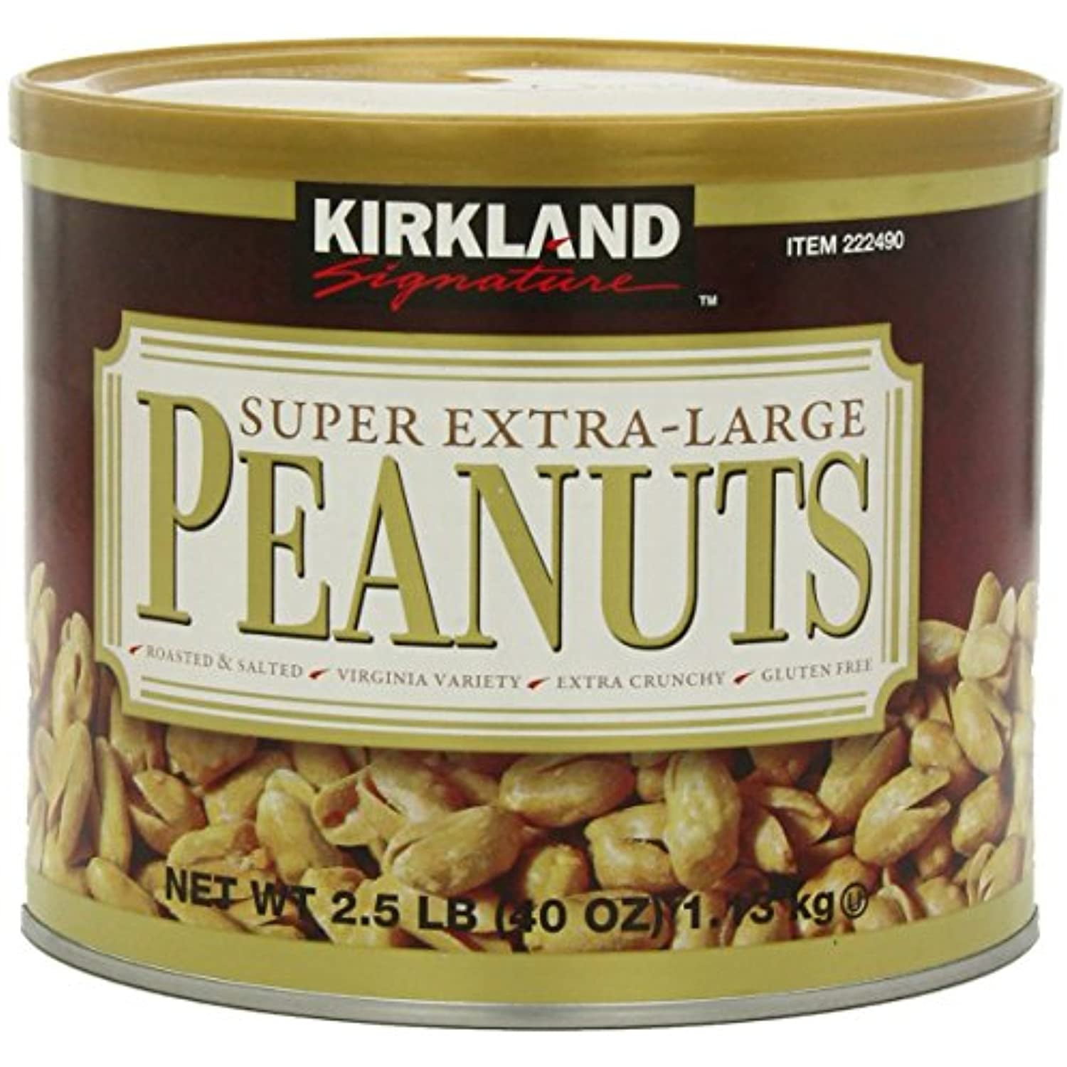Kirkland Signature Super XL VA Peanuts, 40 Ounce, Light Brown 1 Pack ...