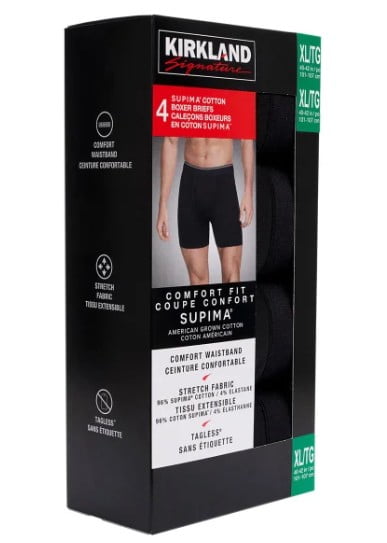 Kirkland Signature Supima Cotton Men's Boxer Briefs (4 Pack) Size XL ...