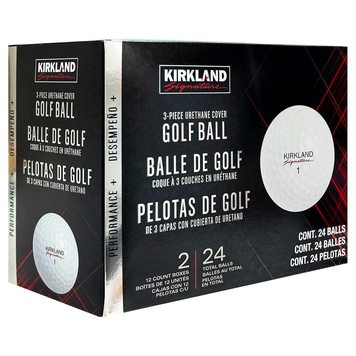 Kirklands Three-Piece Urethane Cover Golf Ball Performance Plus 24 Pack ...
