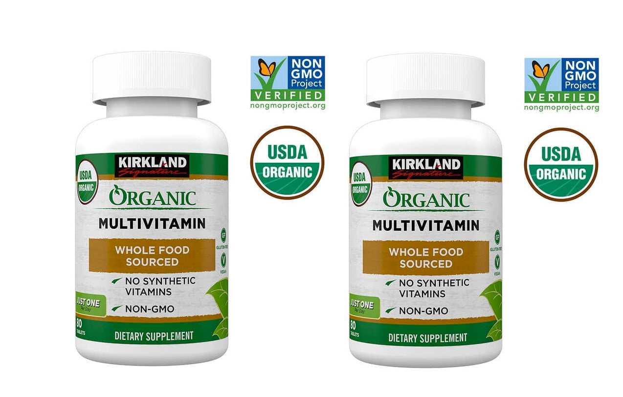 Kirkland Signature USDA Organic Multivitamin, 80 Coated Tablets 2PK ...