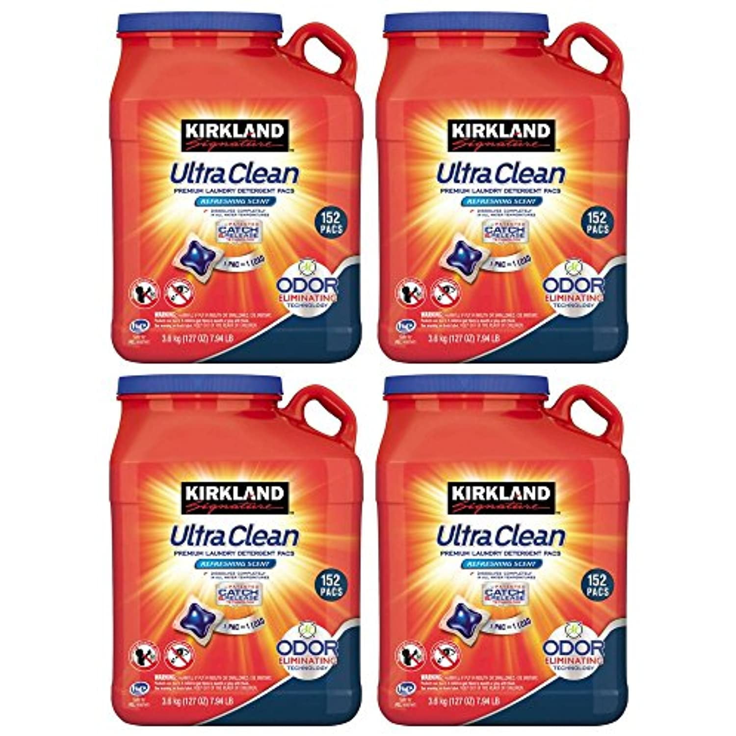 Kirkland Signature Ultra Clean Laundry Detergent (152 Pacs (4 Pack ...