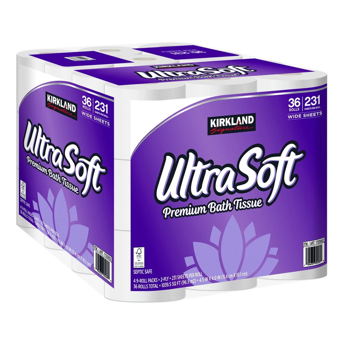 Kirkland Signature Ultra Soft Bath Tissue, 2-Ply, 231 Sheets, 36 Rolls ...