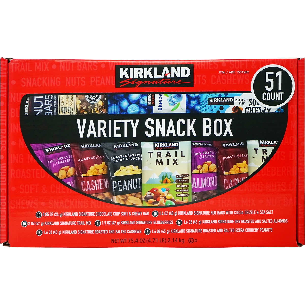 Kirkland Signature Healthy Variety Snack Box, Nuts Included, 51 Count ...