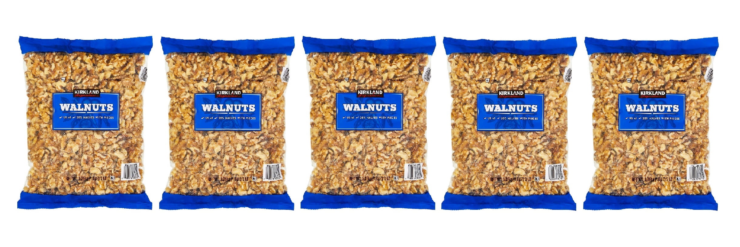 Kirkland Signature Walnut Halves, 3 lbs 5PK - Walmart.com