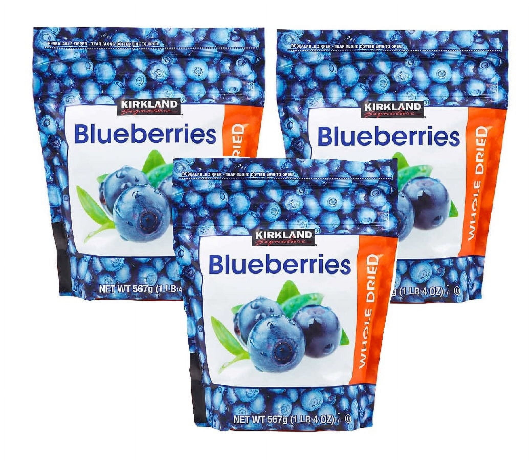 Kirkland Signature Whole Dried Blueberries, 20 oz 3PK - Walmart.com