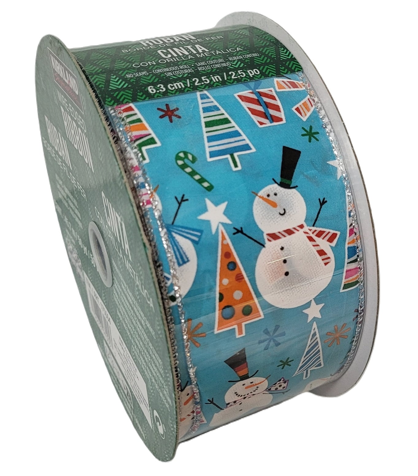 Kirkland Signature Wire-Edged Blue Snowman Holiday Scene 2.5-inch W X ...