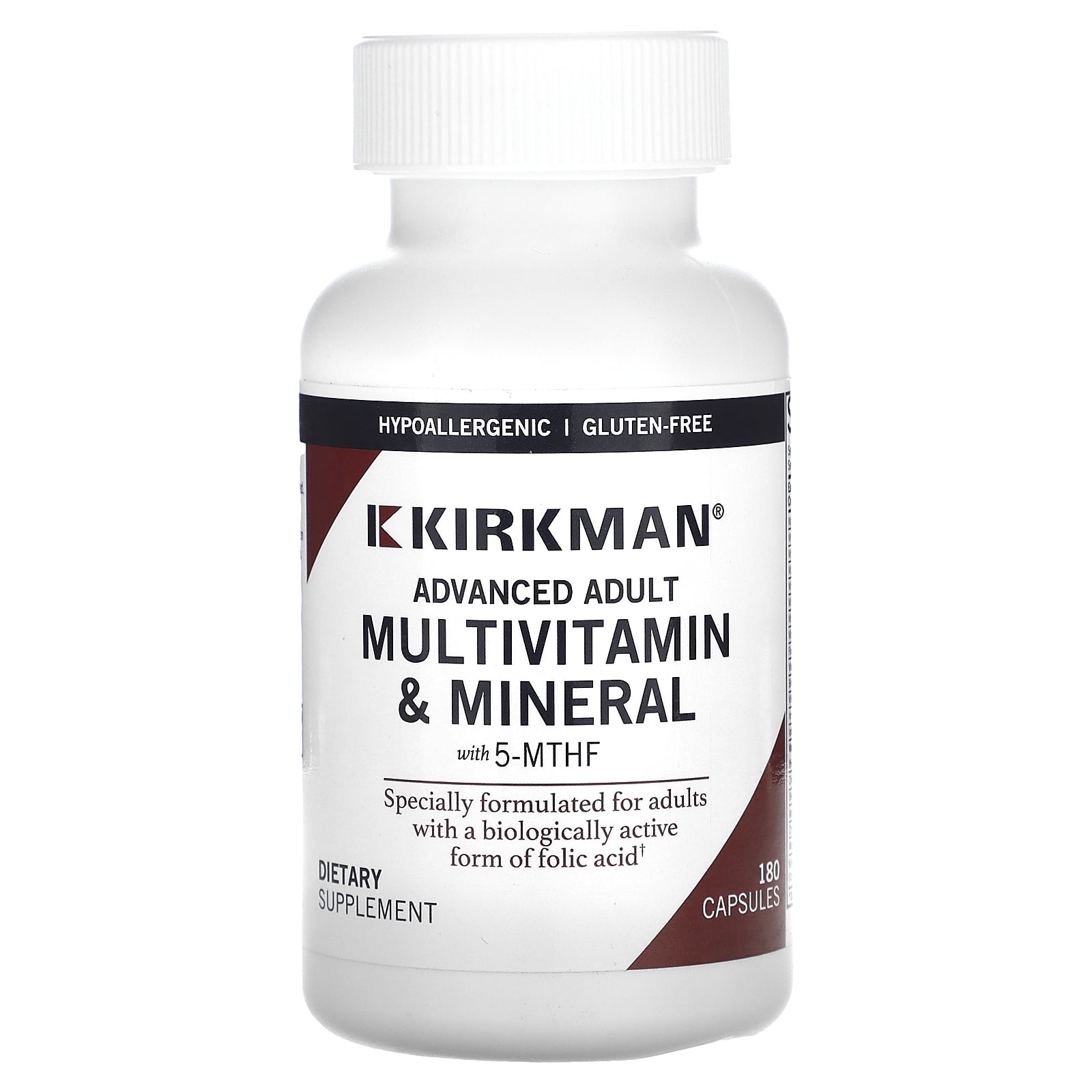 Kirkman Labs Advanced Adult Multivitamin & Minerals with 5-MTHF, 180 ...