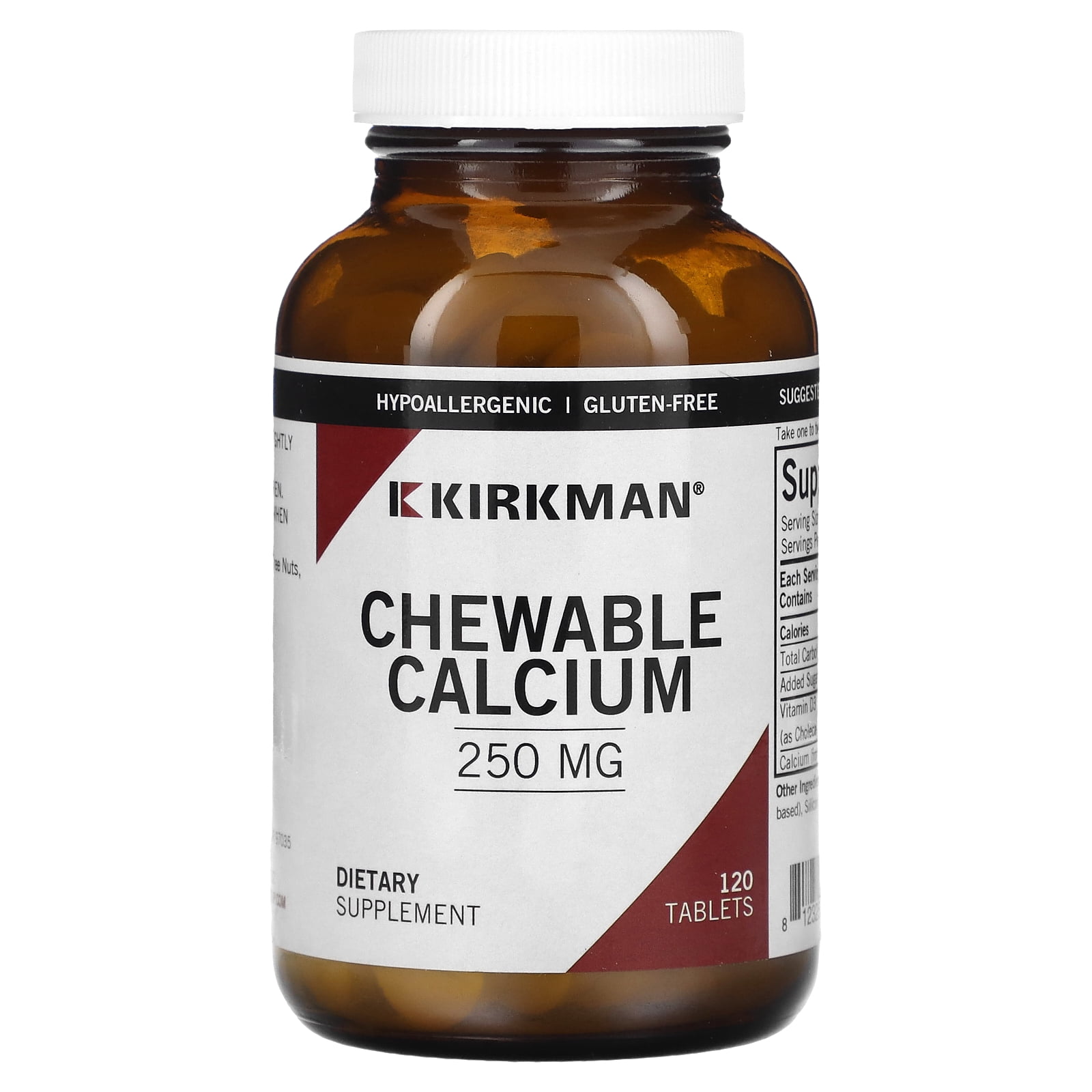 Kirkman Labs Calcium Chewable, 250 mg, 120 Tablets - Walmart Business ...