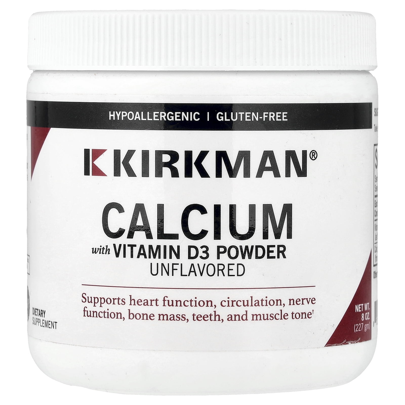 Kirkman Labs Calcium With Vitamin D3 Powder, Unflavored, 8 oz (227 g ...