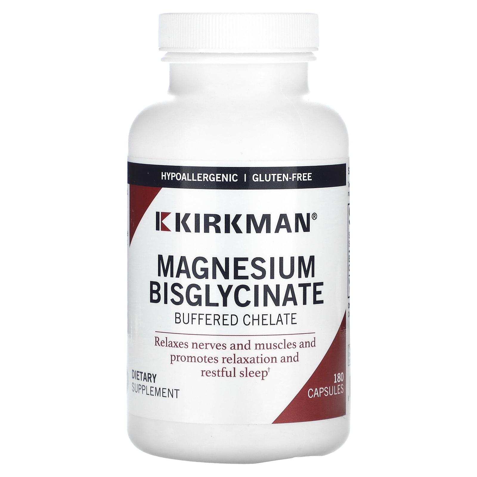 Kirkman Labs Magnesium Bisglycinate, Buffered Chelate, 180 Capsules (50 ...