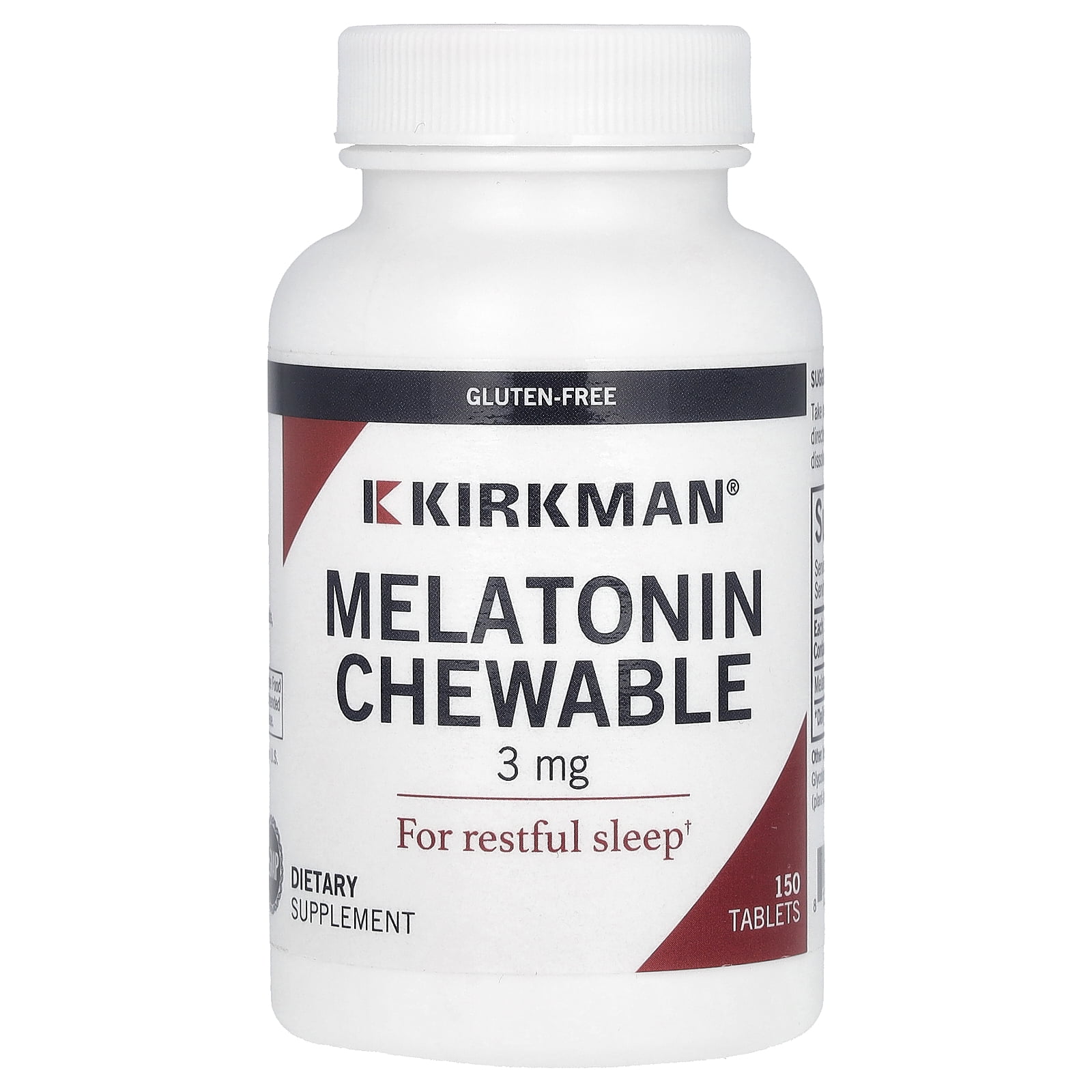 Kirkman Labs Melatonin 3mg, Sleep Aid Supplements, 150 Chewable Tablets ...