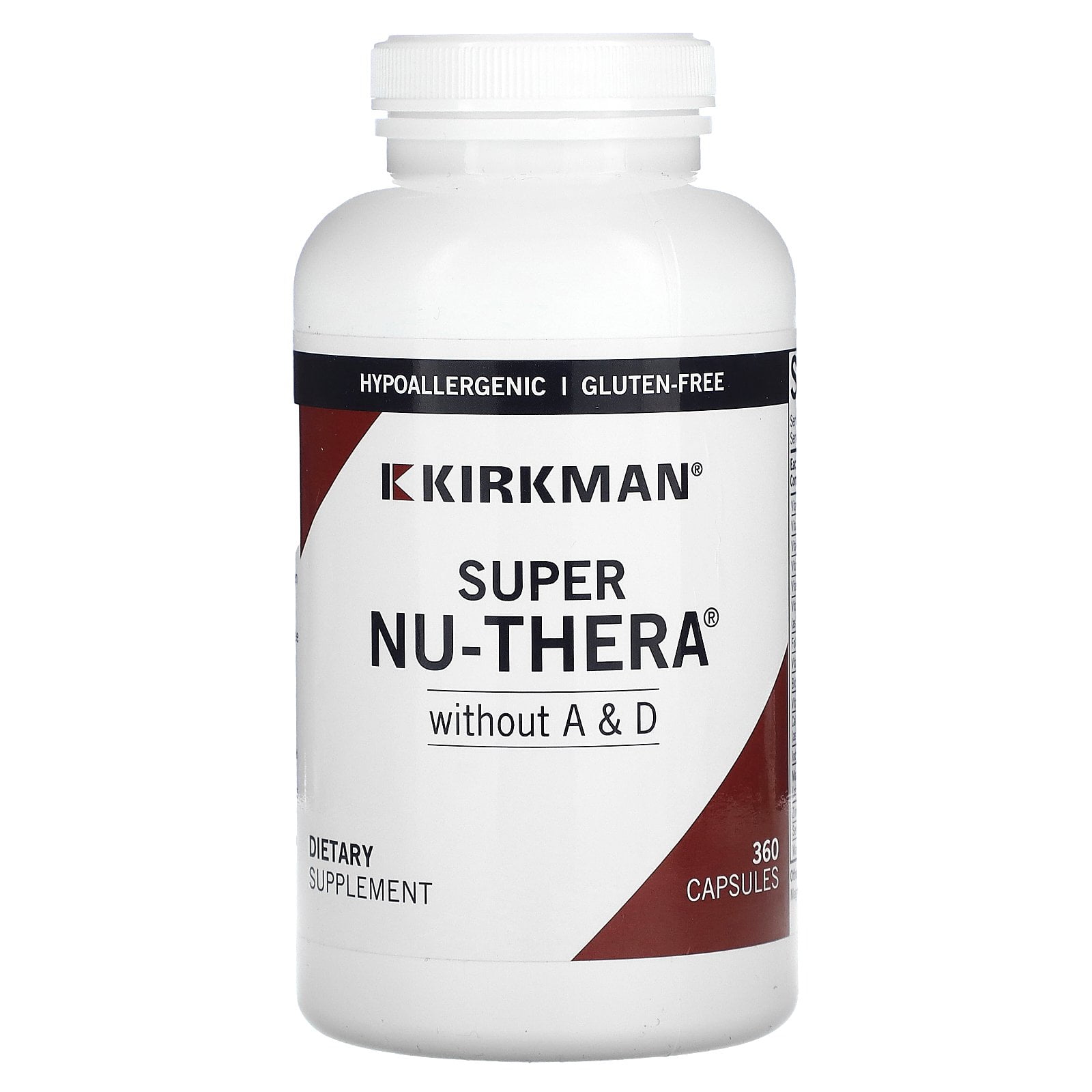 Kirkman Labs Super Nu-Thera Without A& D, 360 Capsules - Walmart.com