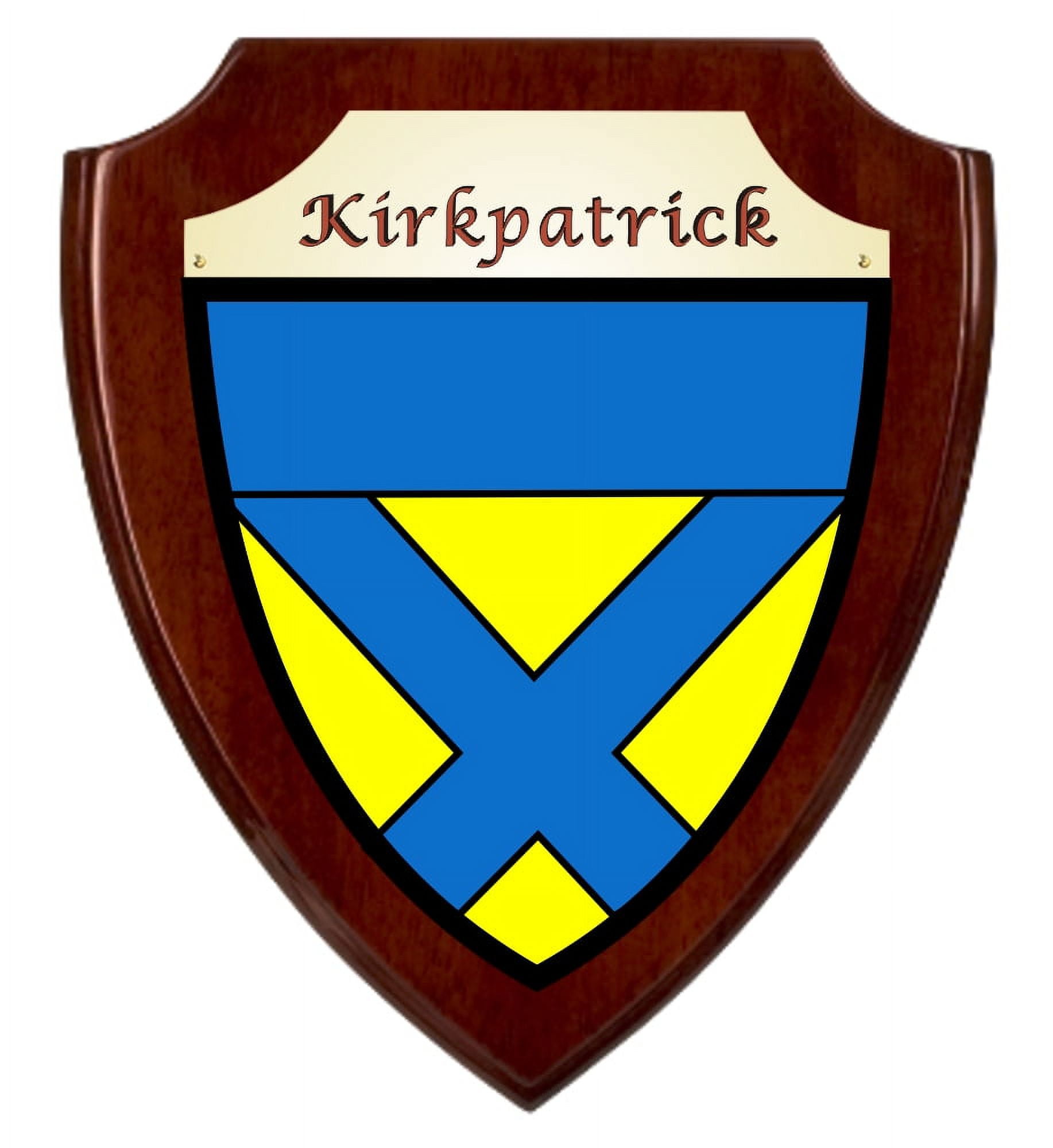 Kirkpatrick Irish Coat of Arms Shield Plaque - Rosewood Finish ...