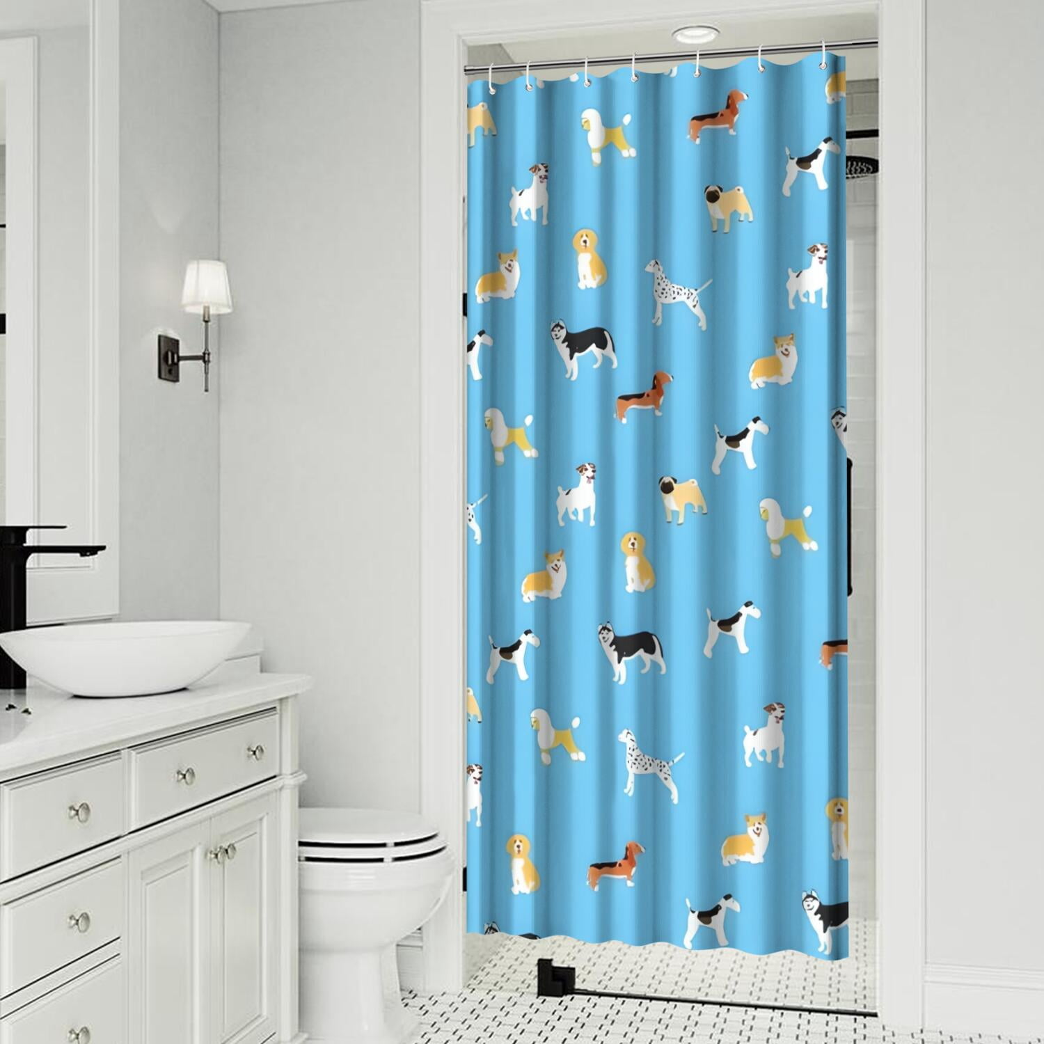 Kirky Hasky Dalmatian Shower Curtain 36x72in ,Bathroom Decorative ...
