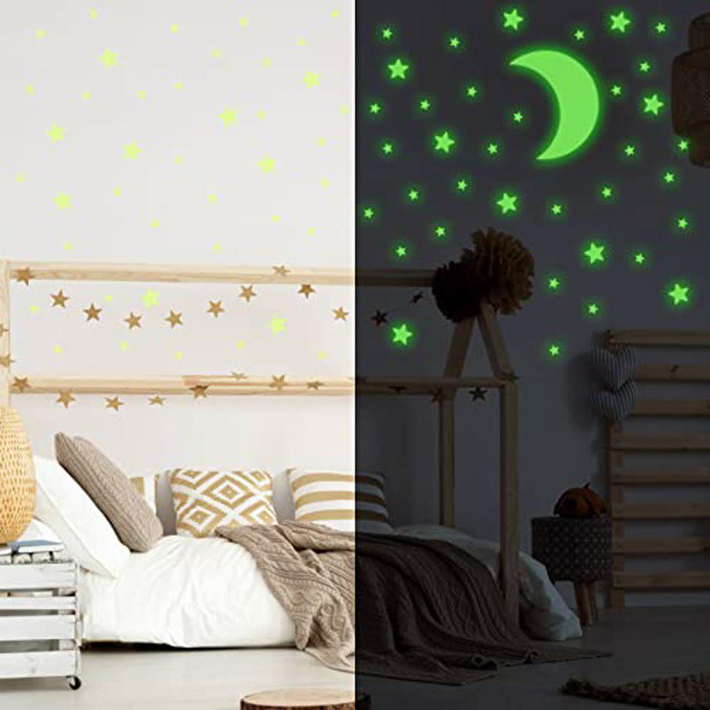 Kironypik 338 Pieces Dark Night Glowing Wall Fluorescent Stickers ...