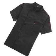 Chef Coat Jacket Short Sleeve Work Wear Cooking Clothes Catering Shirt ...